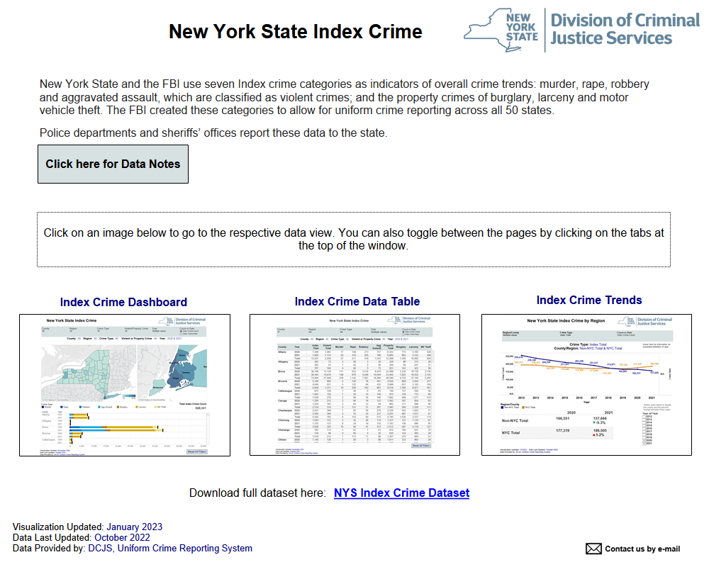 Criminal Justice Statistics NY DCJS Criminal Justice Statistics NY DCJS